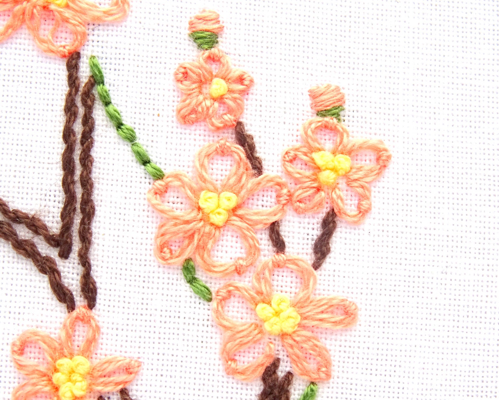 Peach Blossom Hand Embroidery Pattern PDF Download Delaware - Etsy
