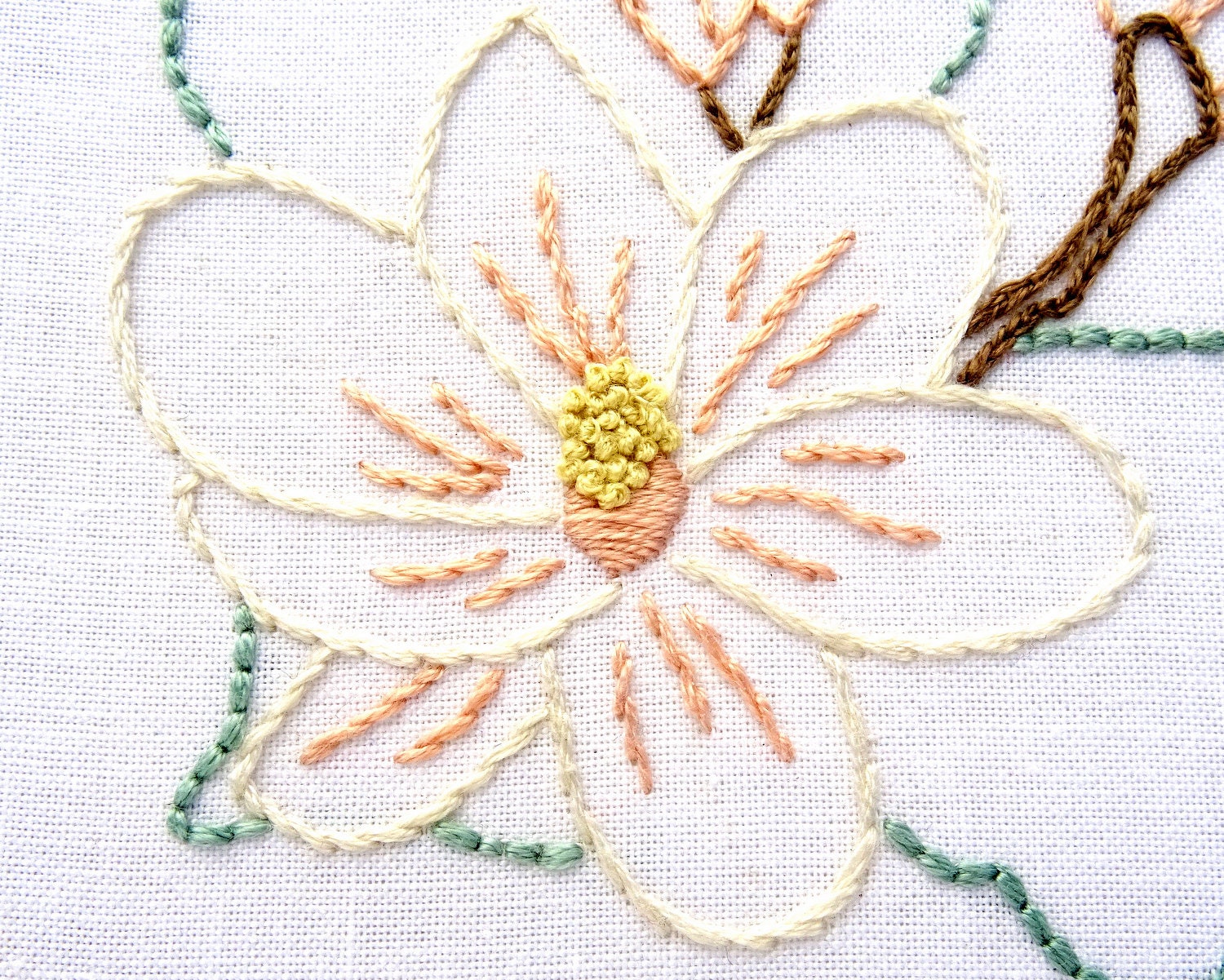 Magnolia Flower Hand Embroidery Pattern Louisiana Floral - Etsy