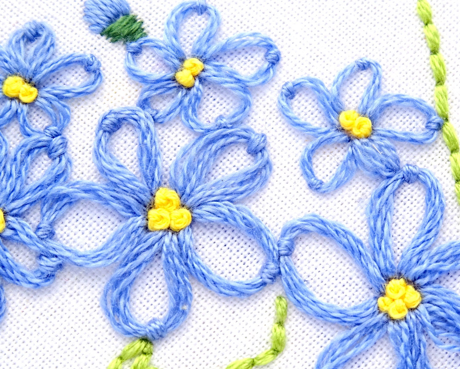 Forget Me Not Flower Hand Embroidery Pattern Alaska State | Etsy