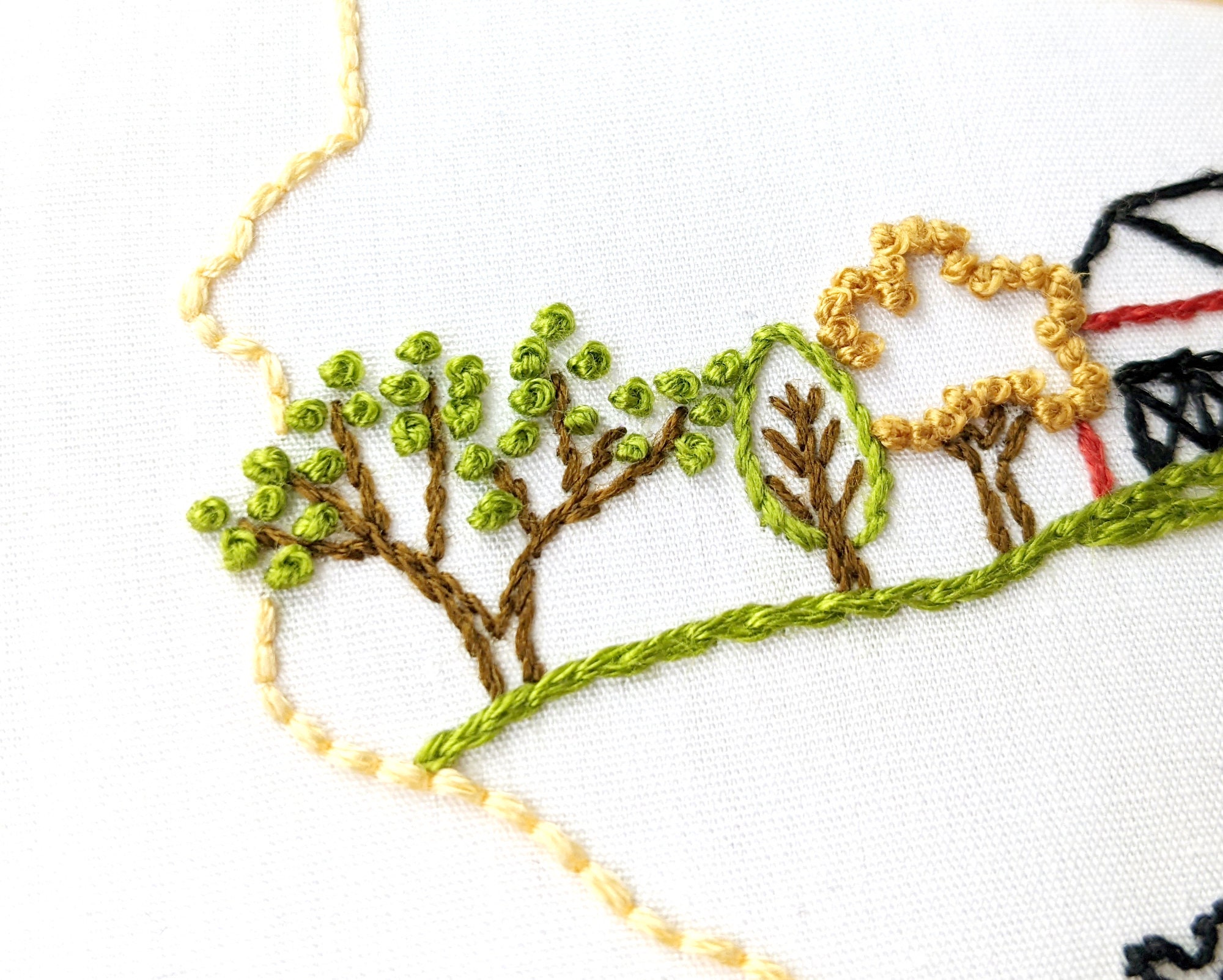 Wisconsin Farm Hand Embroidery Pattern PDF With Red Barn | Etsy