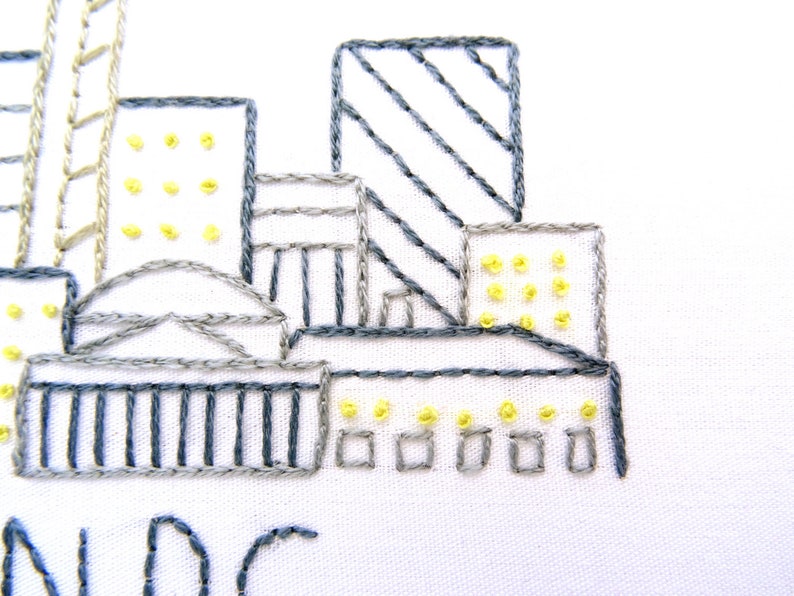 Washington DC Hand Embroidery Pattern City Skyline Embroidery | Etsy