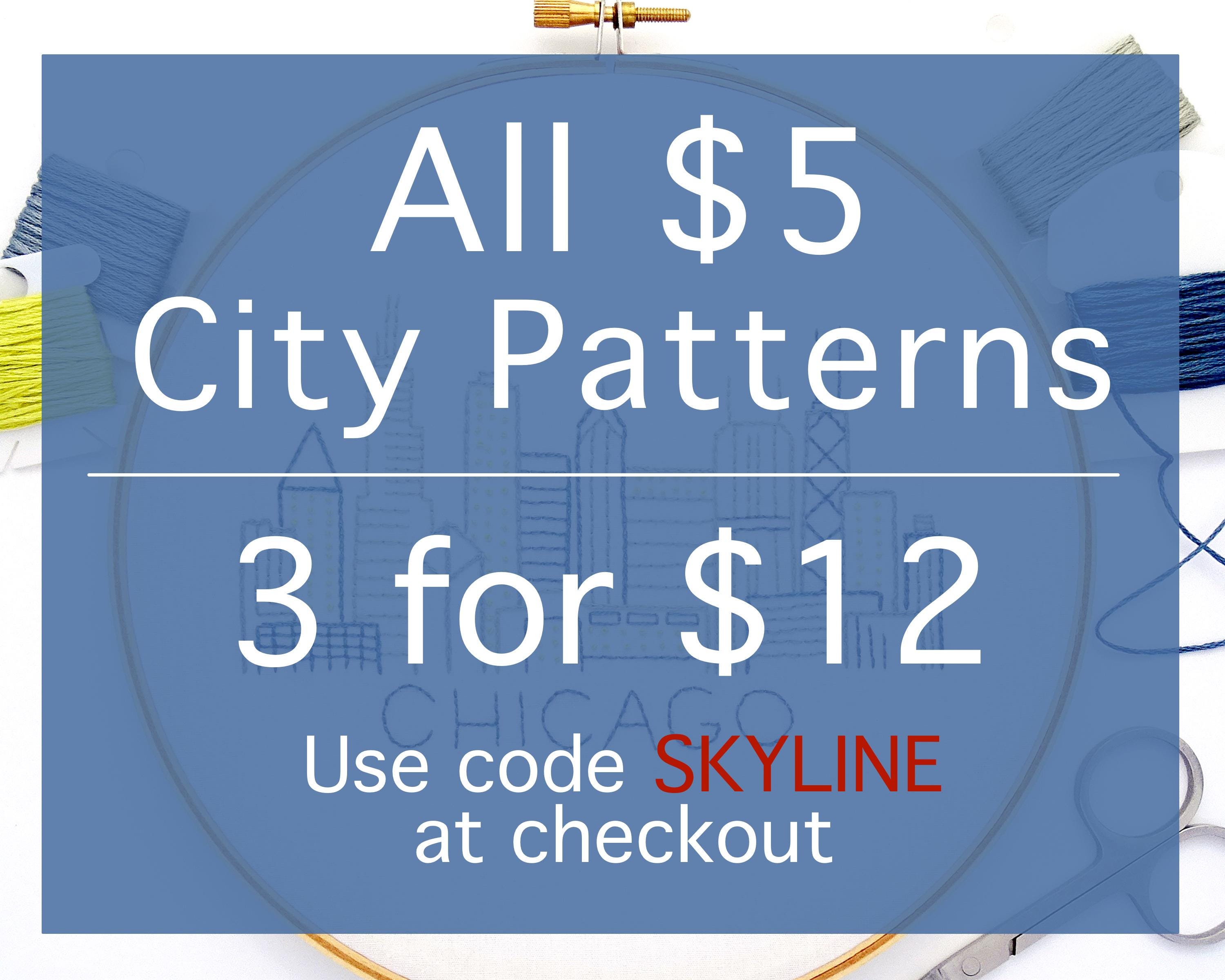 Jerusalem City Skyline Hand Embroidery Pattern, Urban Digital Hoop Art ...