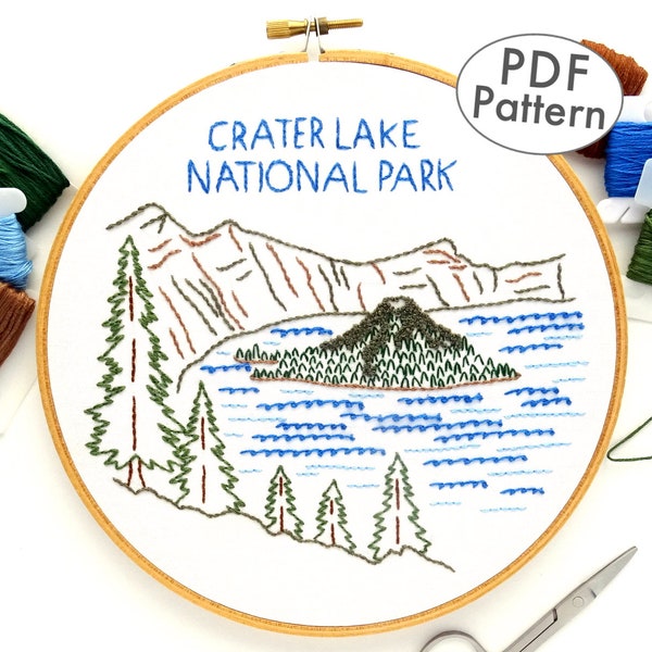 Lake Embroidery Pattern - Etsy