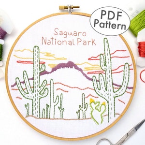 Saguaro National Park Hand Embroidery Pattern PDF Download, Southwest ...