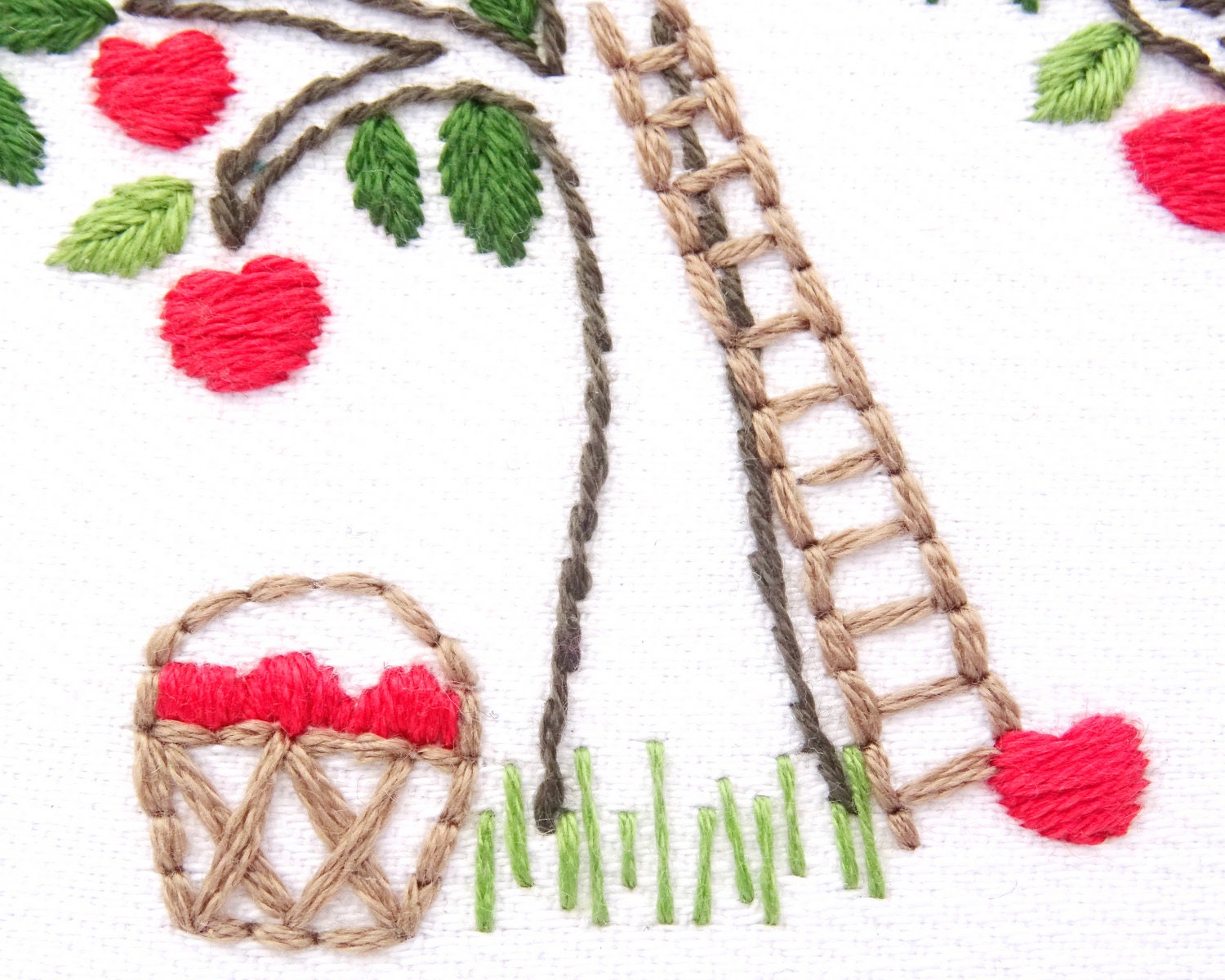 Apple Tree Hand Embroidery Pattern PDF Download Autumn DIY - Etsy