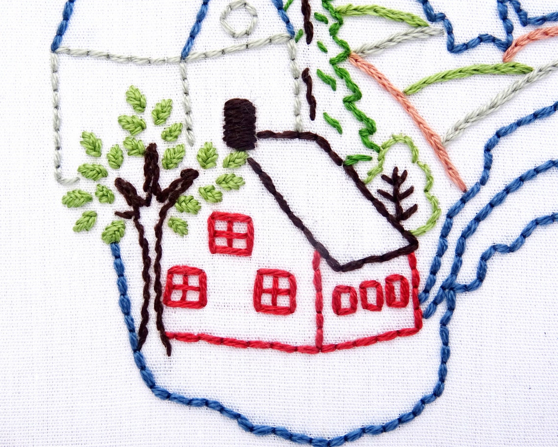 Quebec, Canada Hand Embroidery Pattern With White Church, PDF Digital ...