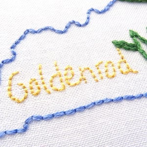 Goldenrod Flower Hand Embroidery Pattern PDF Download, Kentucky Flower ...
