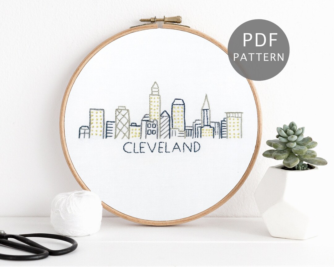 Cleveland, Ohio Hand Embroidery Pattern, City Skyline PDF Download ...