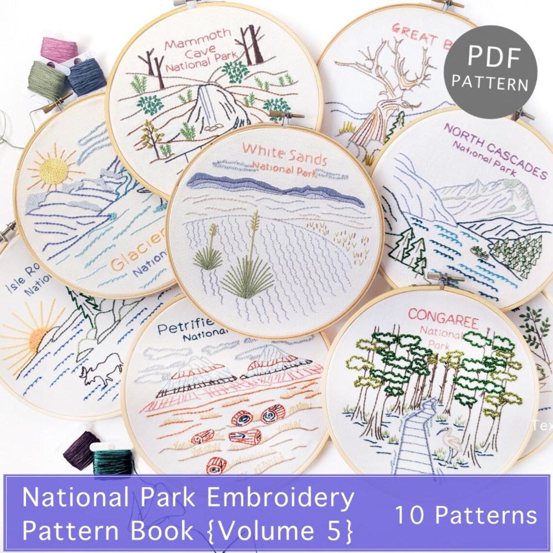 National Park Embroidery Pattern Collection: Volume 5 (digital Download ...