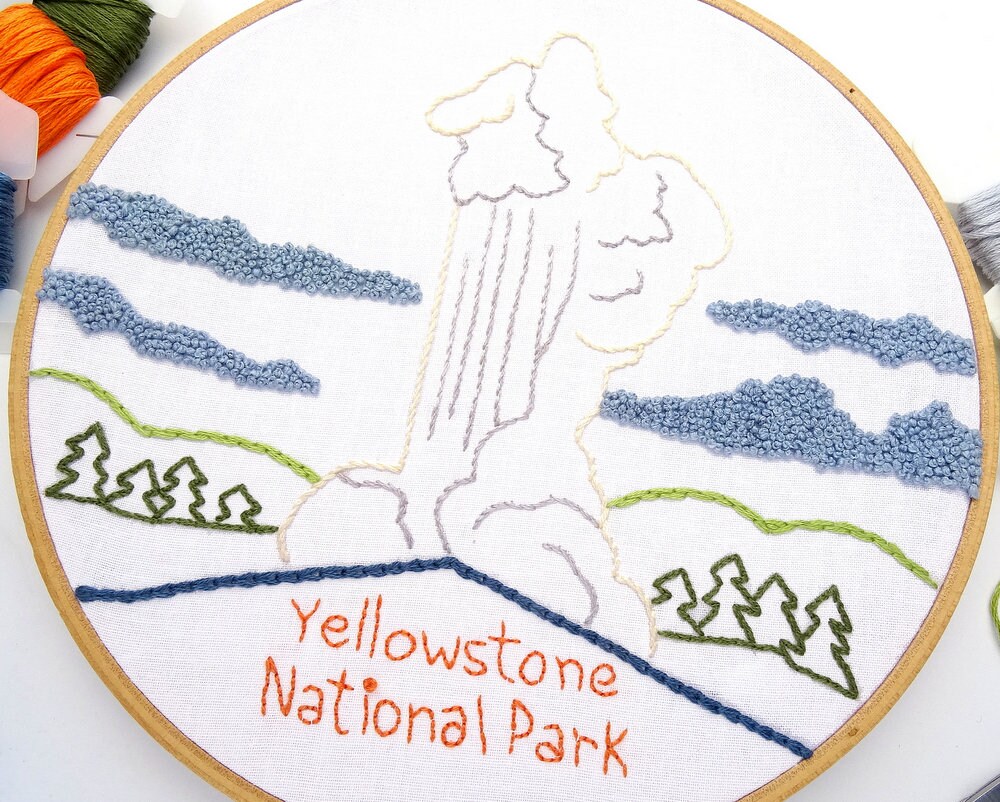 Yellowstone National Park Hand Embroidery Pattern Easy | Etsy