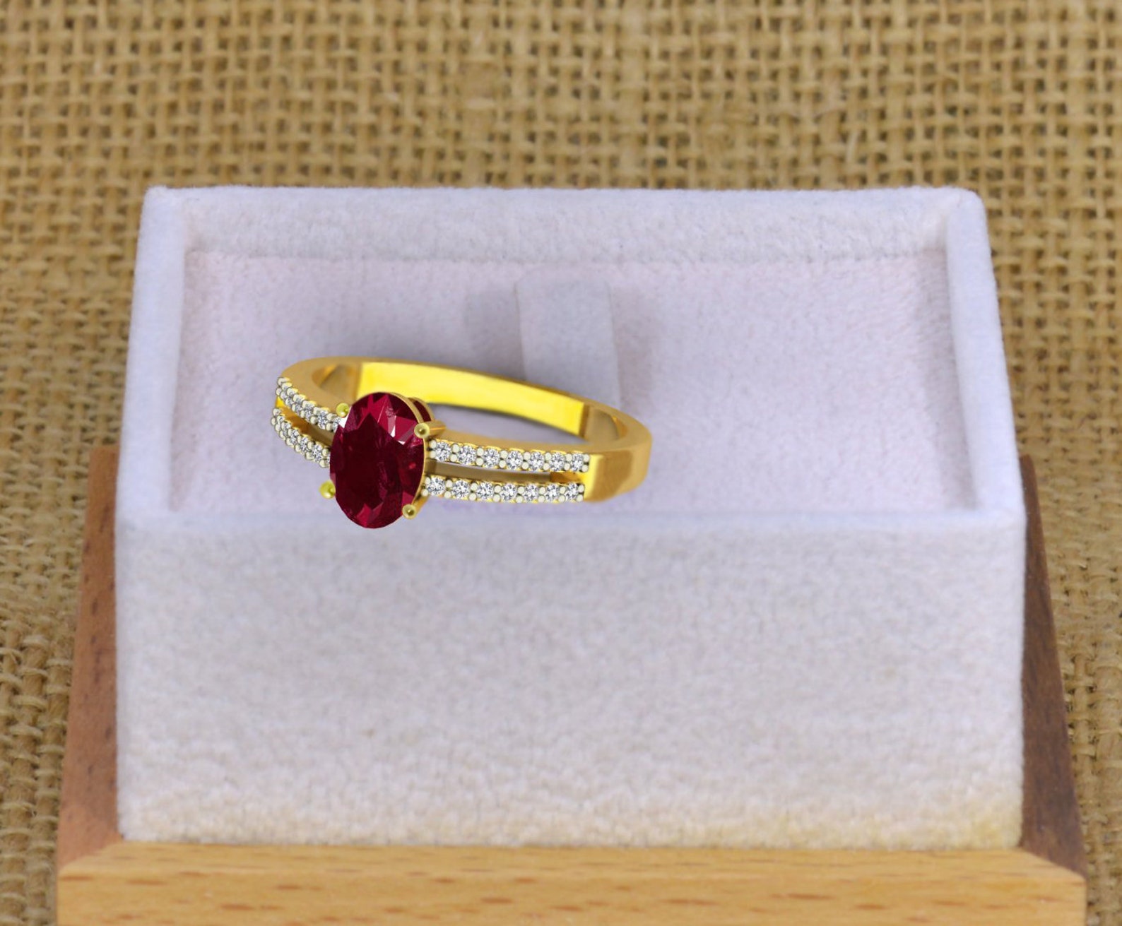 Natural Red Ruby Gemstone Ring for Woman9k Gold Jewelry | Etsy