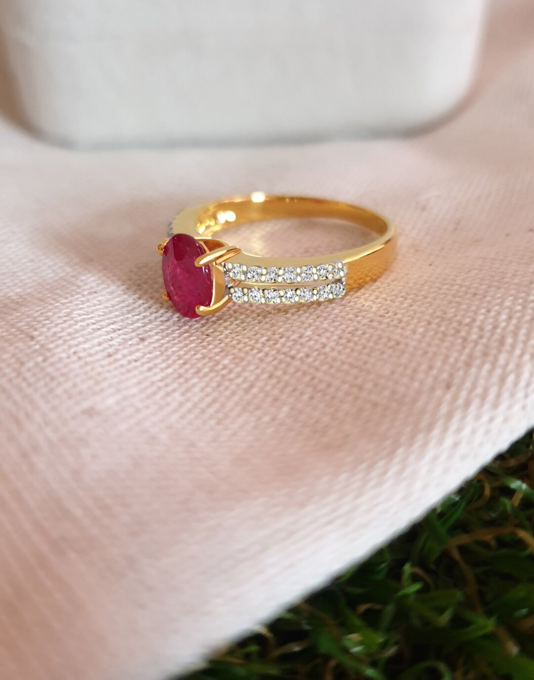 Natural Red Ruby Gemstone Ring for Woman9k Gold Jewelry Thai - Etsy