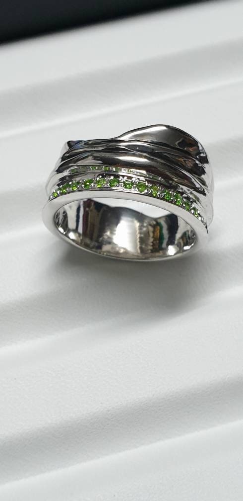 Handcraft Green Chrome Ring, Unique Ring, - Etsy