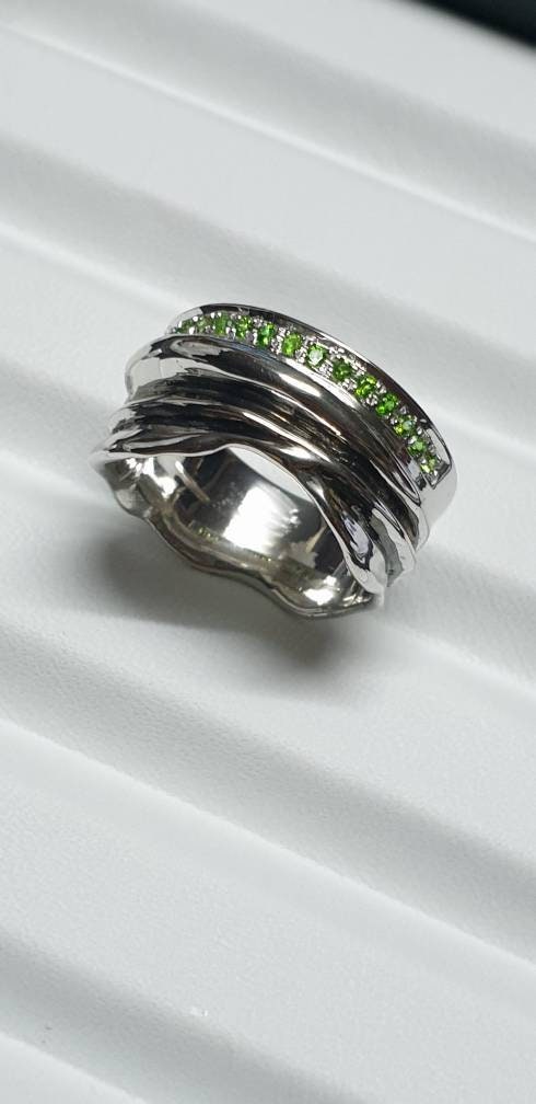 Handcraft Green Chrome Ring, Unique Ring, - Etsy