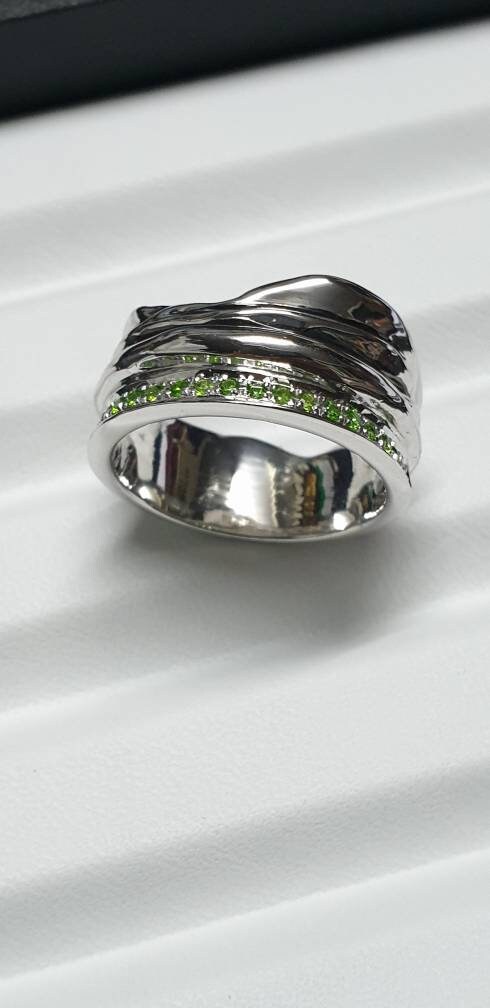 Handcraft Green Chrome Ring, Unique Ring, - Etsy