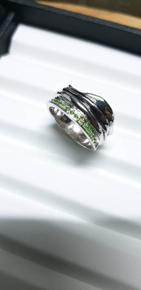 Handcraft Green Chrome Ring, Unique Ring, - Etsy