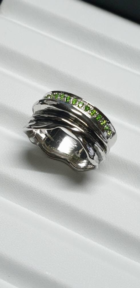Handcraft Green Chrome Ring, Unique Ring, - Etsy