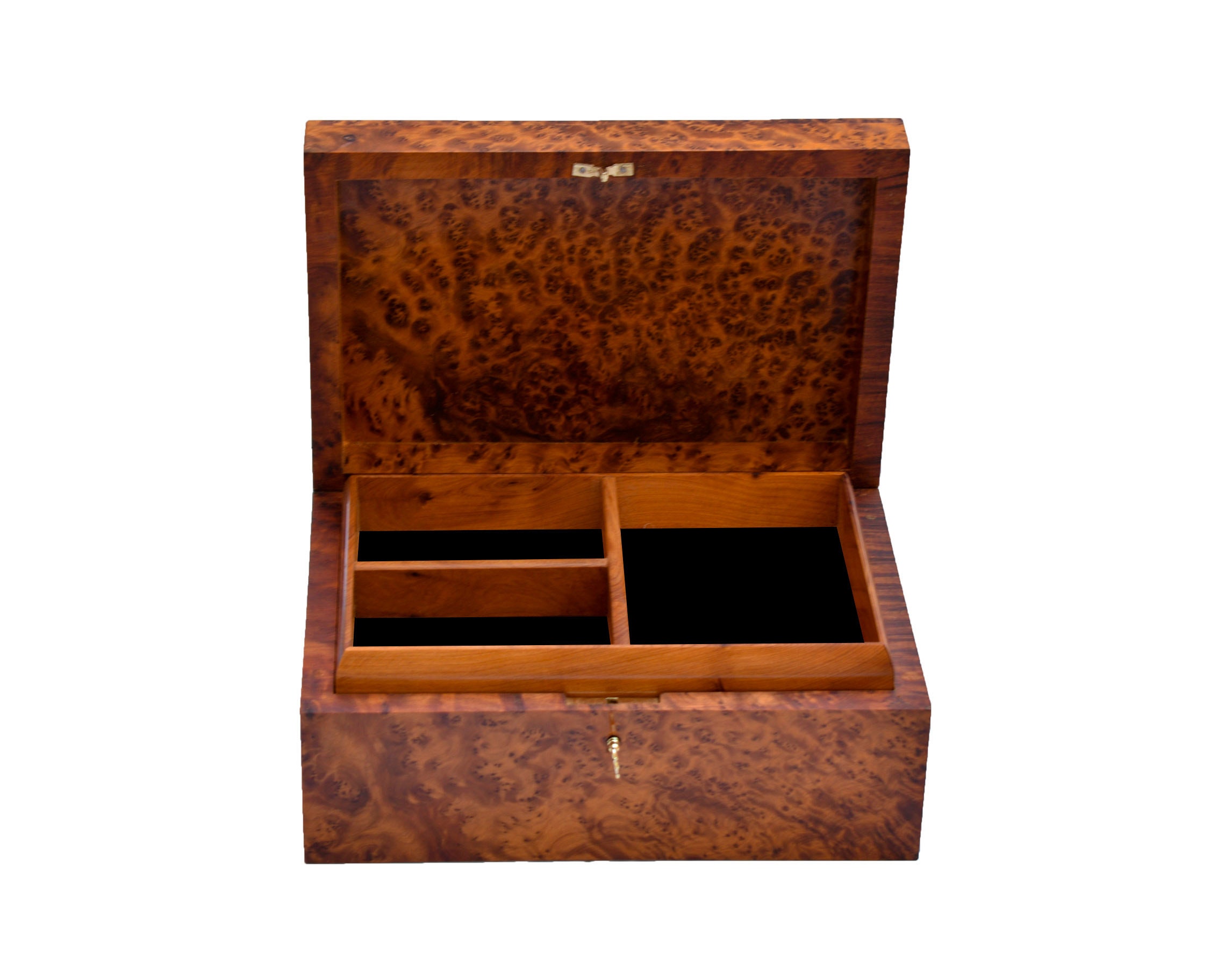 Handmade Thuya Wood Burl Jewelry Box Unique Lockable Wooden - Etsy