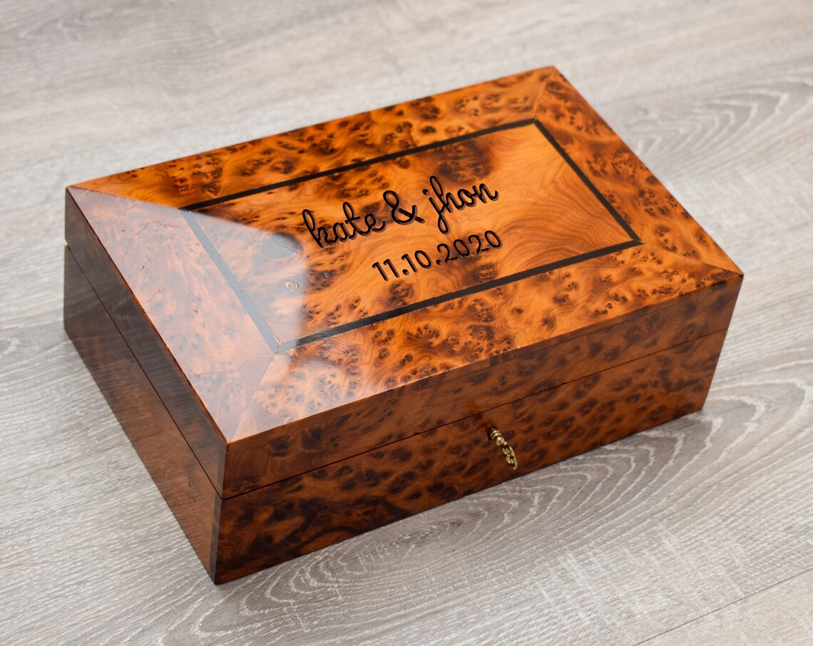 Keepsake Box Custom Engraved Wood Box Personalized Thuya - Etsy
