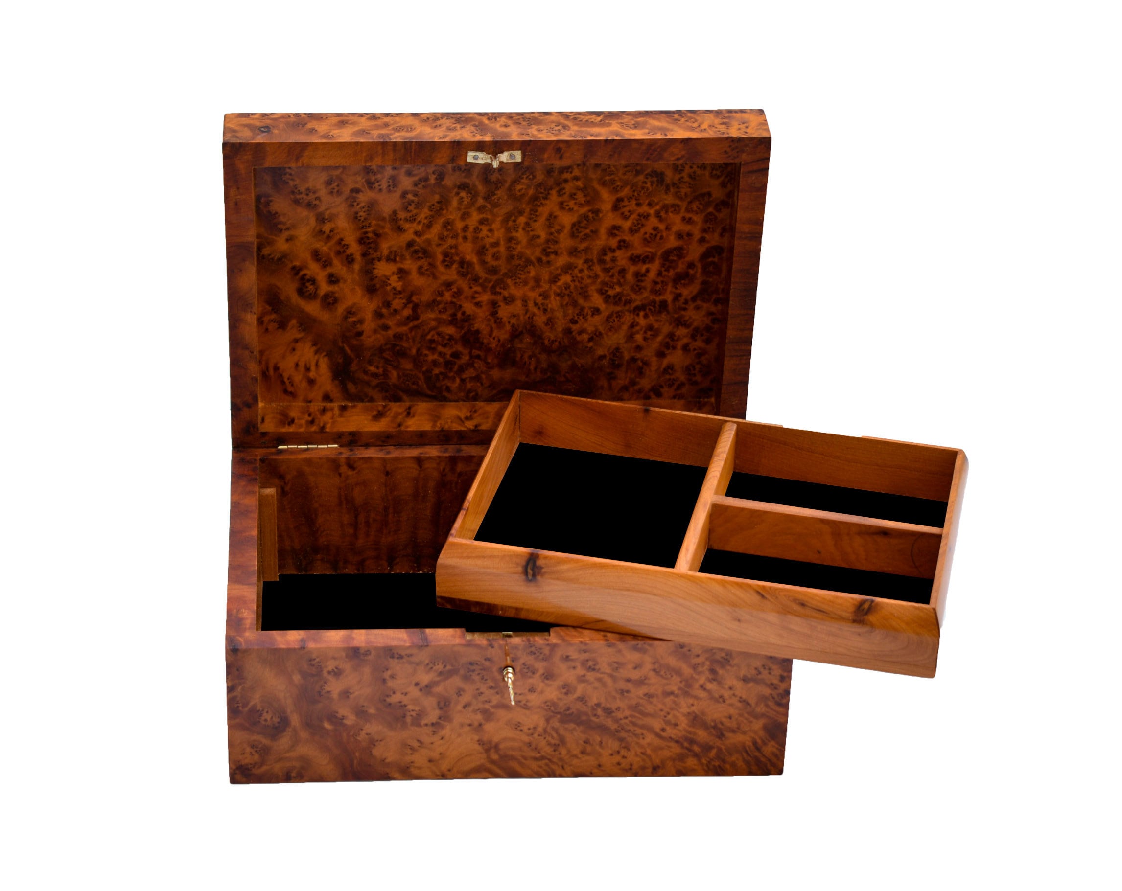Handmade Thuya Wood Burl Jewelry Box Unique Lockable Wooden - Etsy