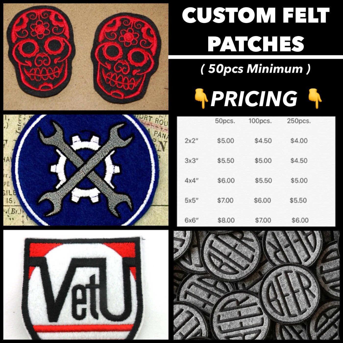 Custom Felt Patches ( No Artwork Charge ) - Etsy