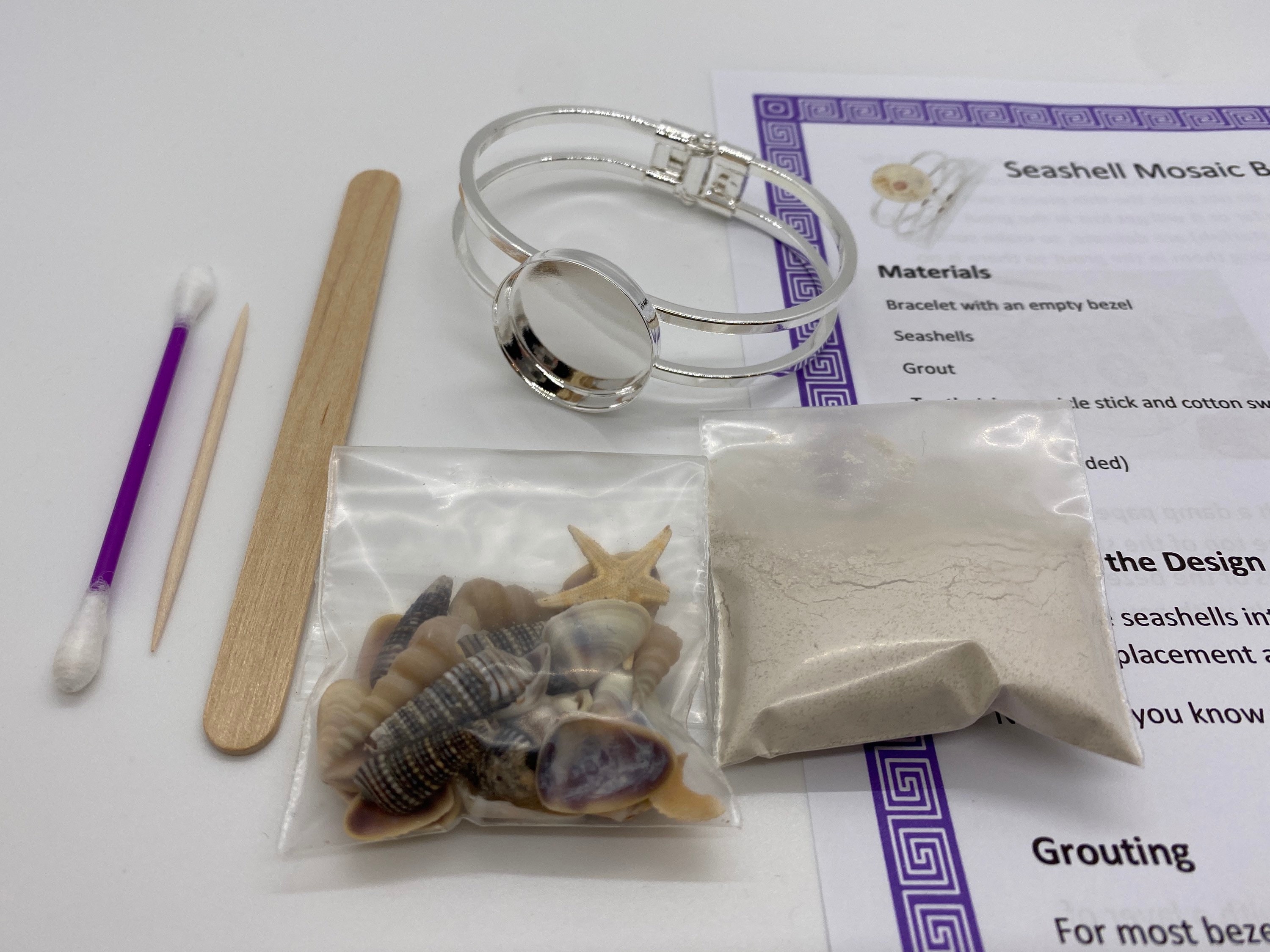DIY Seashell Mosaic Bracelet Kit/ Make Your Own Summer Beach Jewelry ...