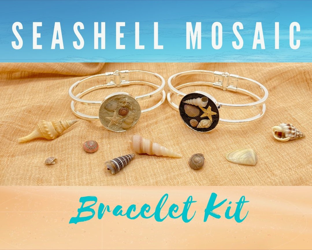 DIY Seashell Mosaic Bracelet Kit/ Make Your Own Summer Beach Jewelry ...