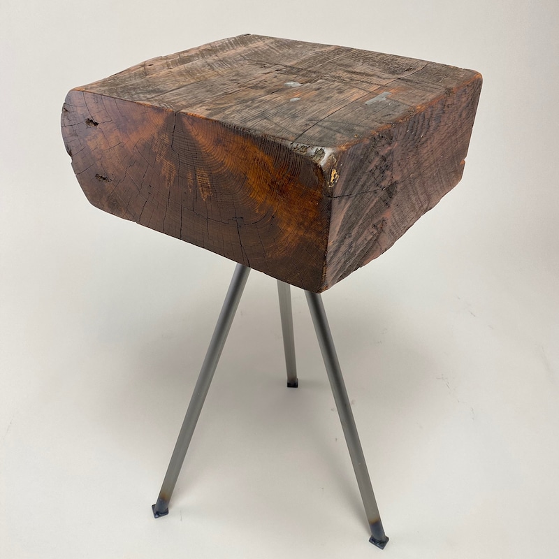 Reclaimed Beam End Table - Etsy