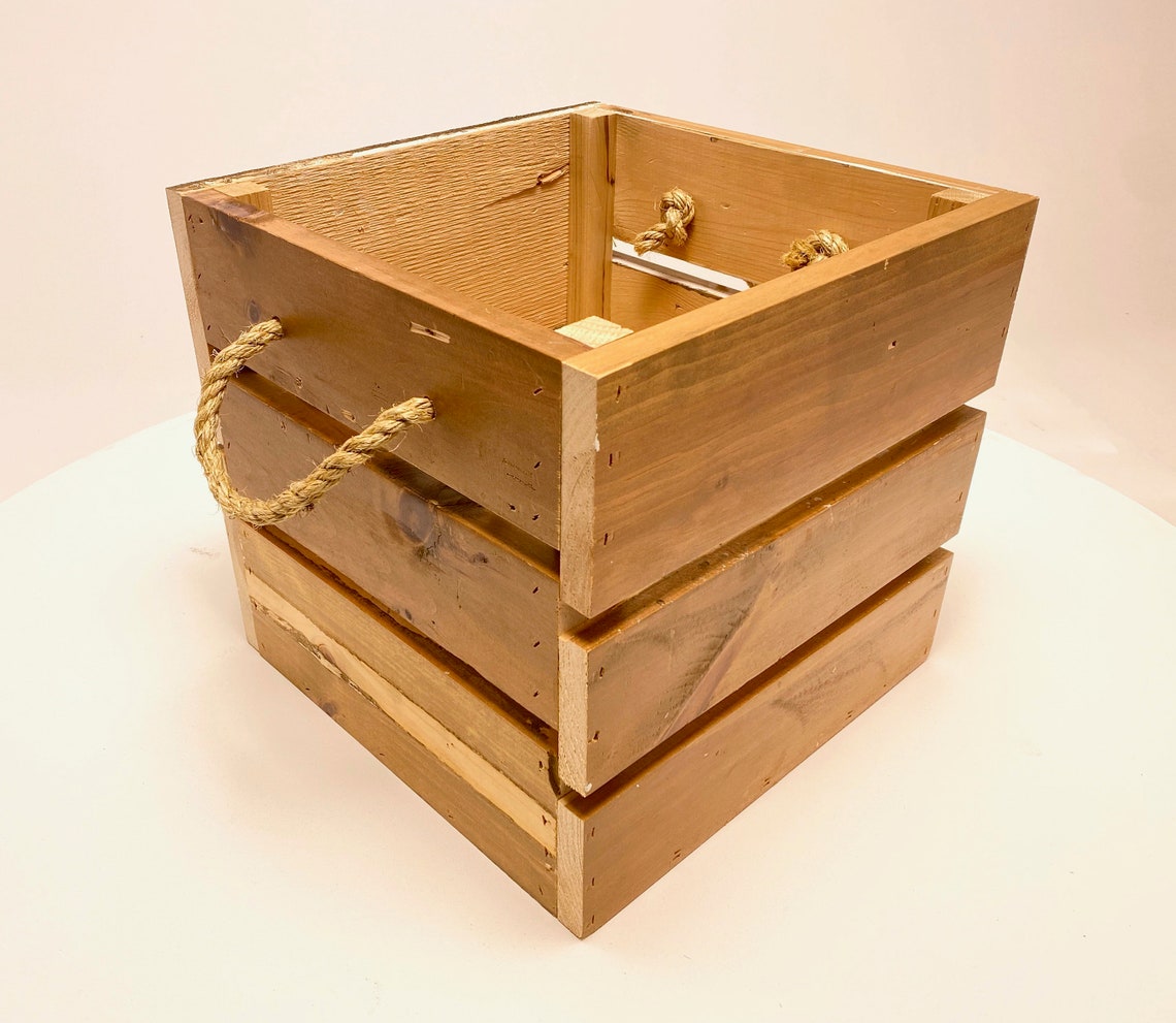 Wood Storage Crate With Rope Handles - Etsy