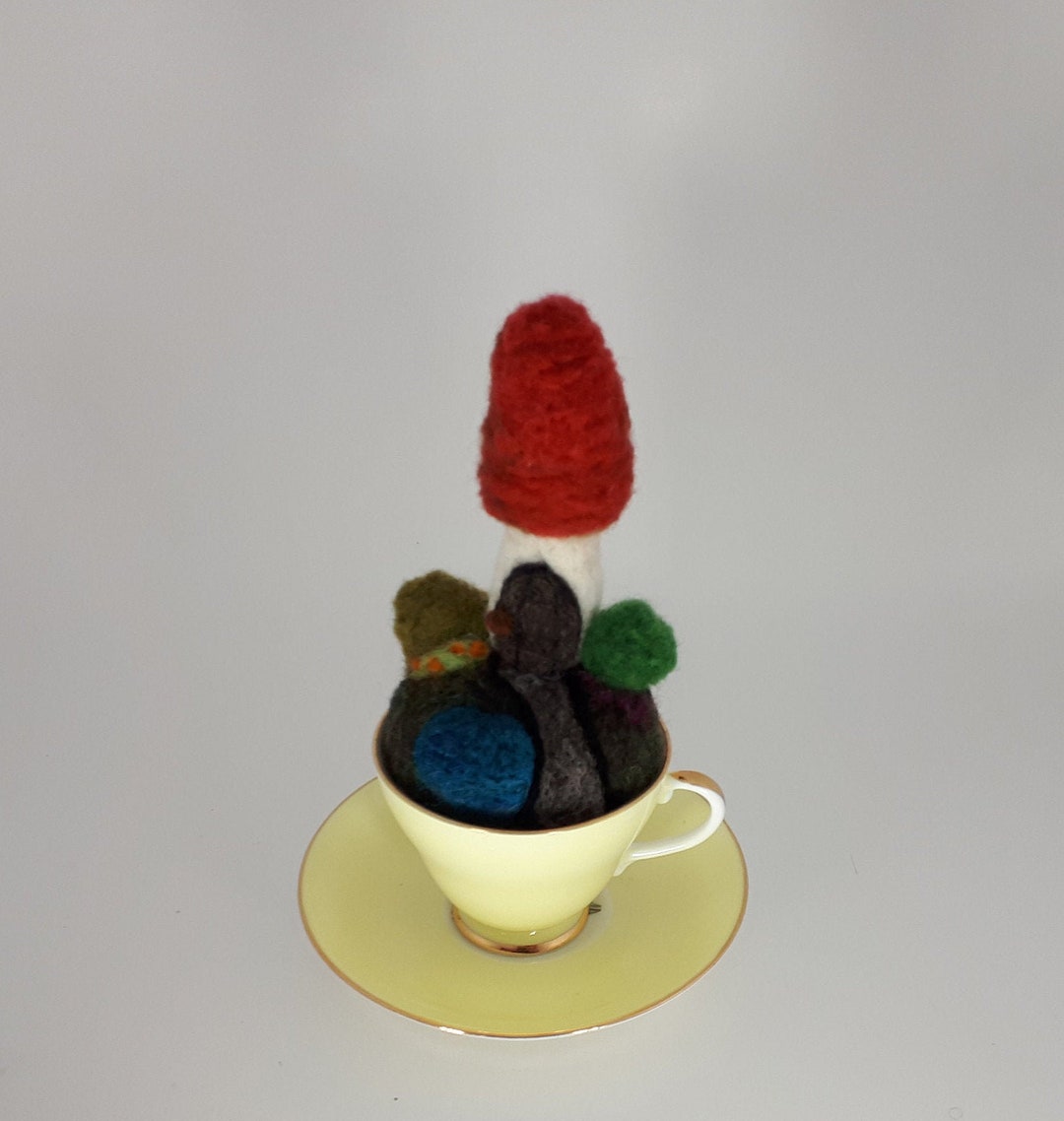 Needle Felted Teacup Fairy Garden - Etsy