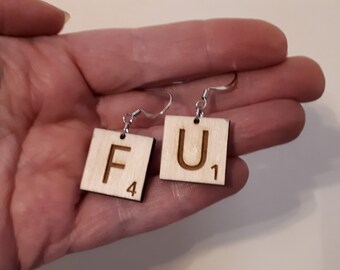 Scrabble Earrings - Etsy