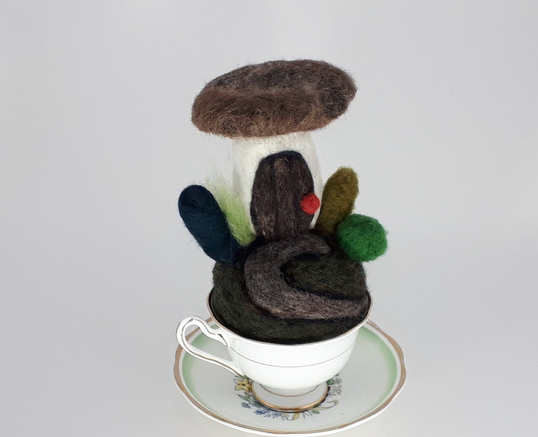 Needle Felted Teacup Fairy Garden - Etsy