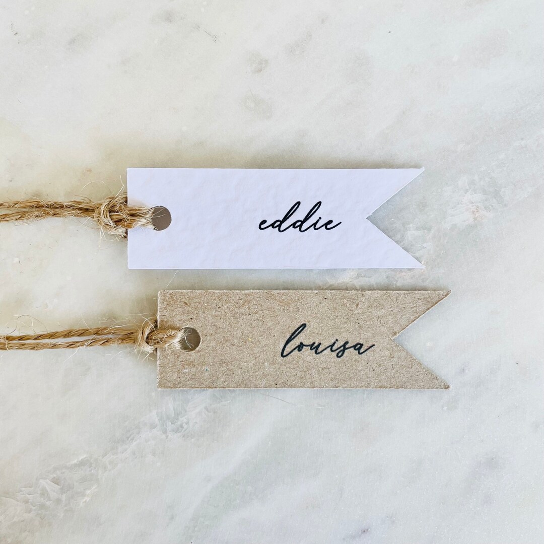 Small Personalised Calligraphy Gift Tags - Mini Name Tags - Rustic ...