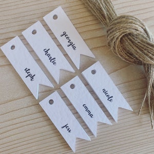 Small Personalised Gift Tags - Mini Name Tags - Rustic Labels - Favour ...