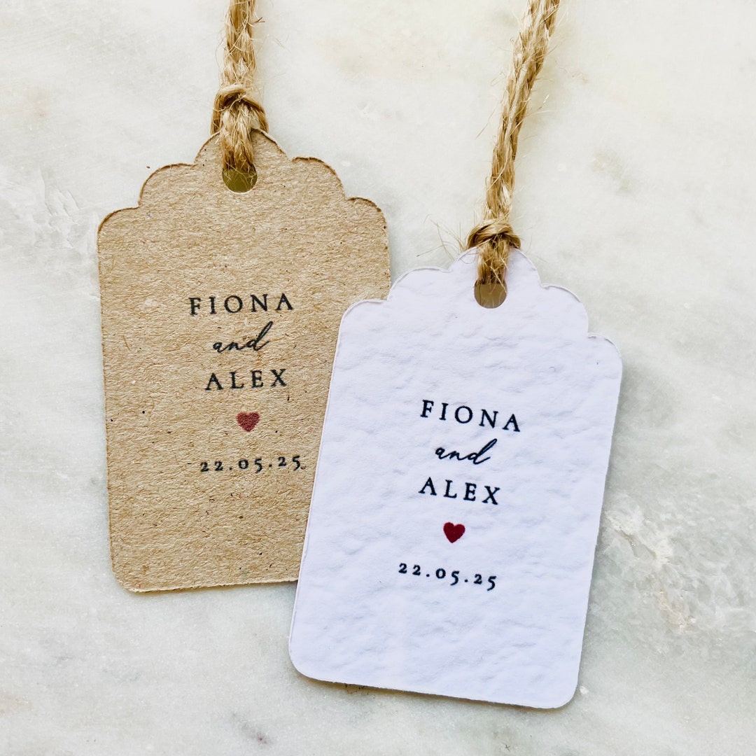 Wedding Favour Tag — Scallop Edge Label - Thank You Tags — Baby Shower ...