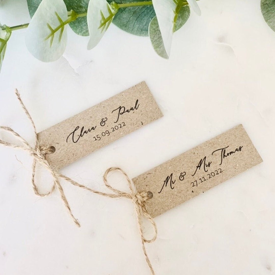 Modern Calligraphy Favour Tags With Twine - Wedding Thank You Tags ...