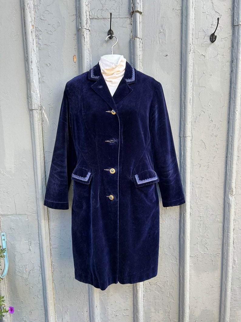 Vintage Blue Velvet Jacket - Etsy