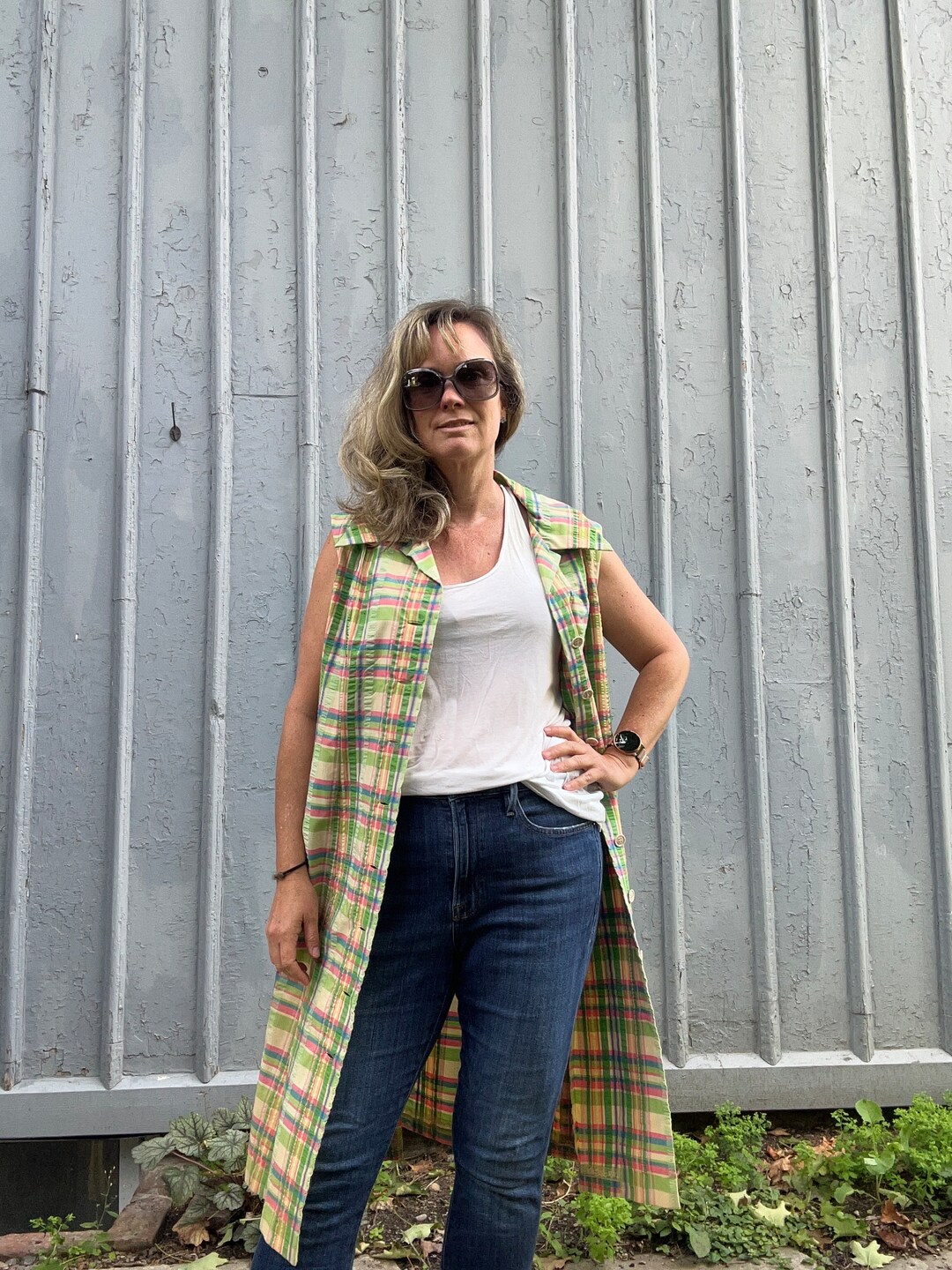 Vintage Arkin Collection Seersucker Plaid Shirt Dress, Size XL - Etsy