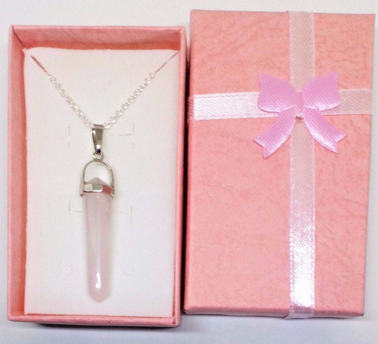 Casa Crystal Rose Quartz Healing Point Chakra Pendant de - Etsy España