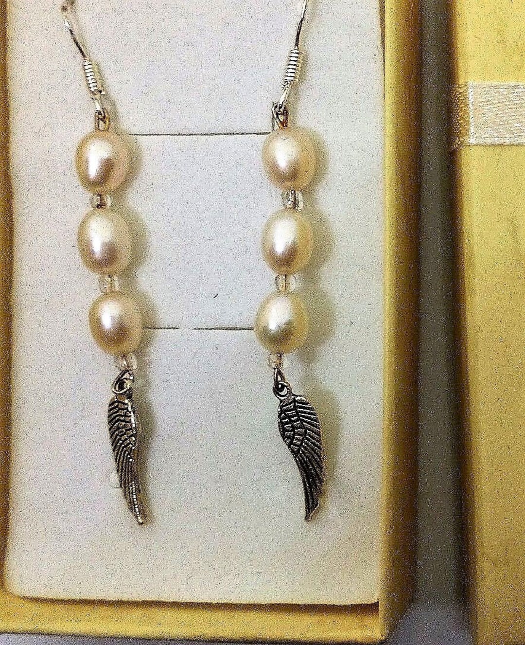 Freshwater Pearl Angel Wing Earrings,blessed by John of God, Casa ...