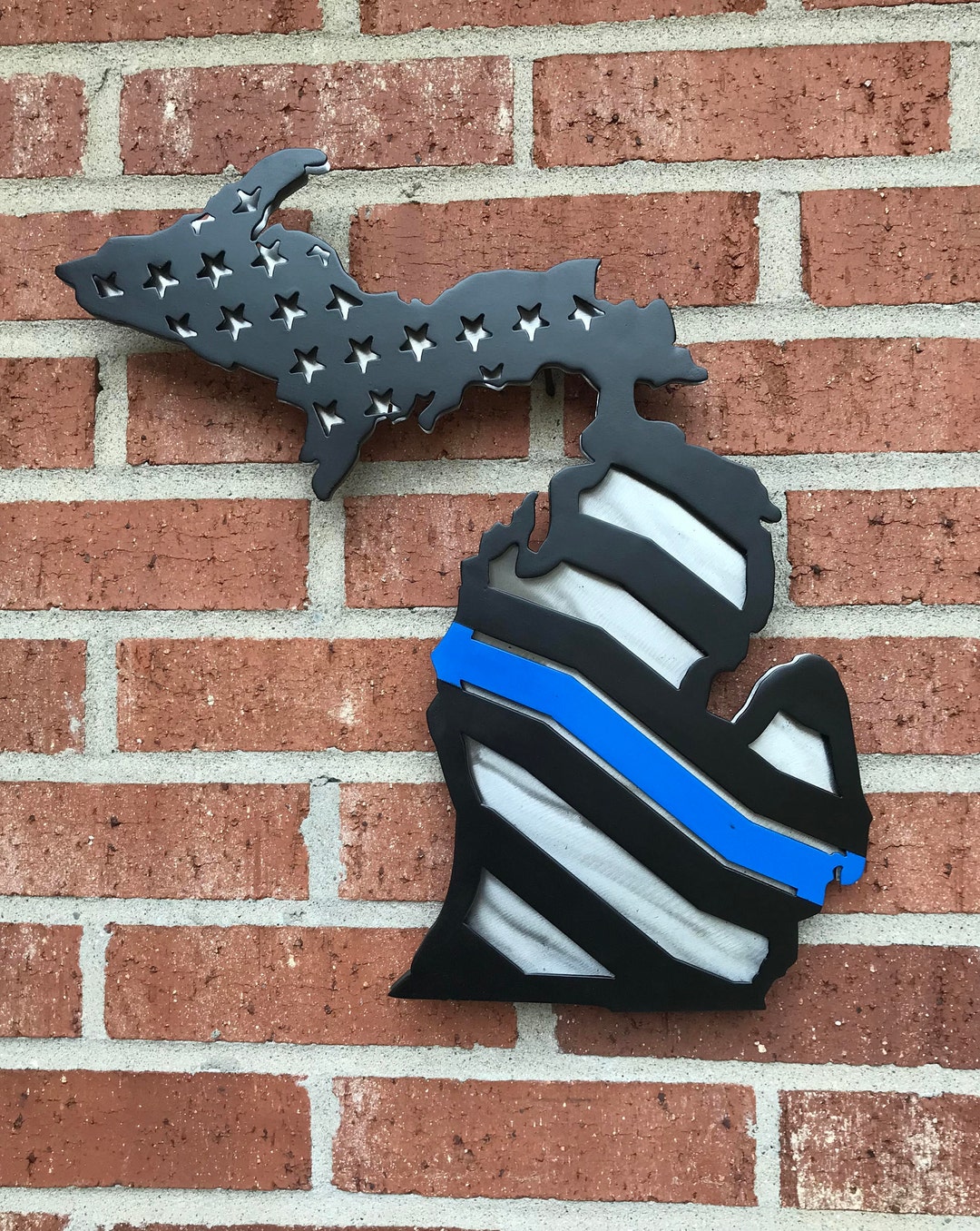 Michigan Thin Blue Line American Flag - Etsy