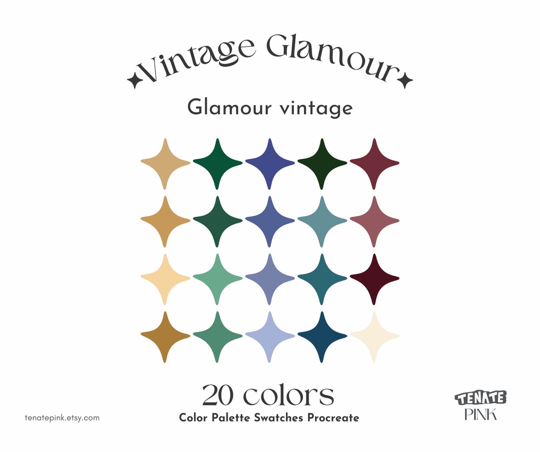 Vintage Glamor Procreate Color Palette. Color Sample for Procreate ...