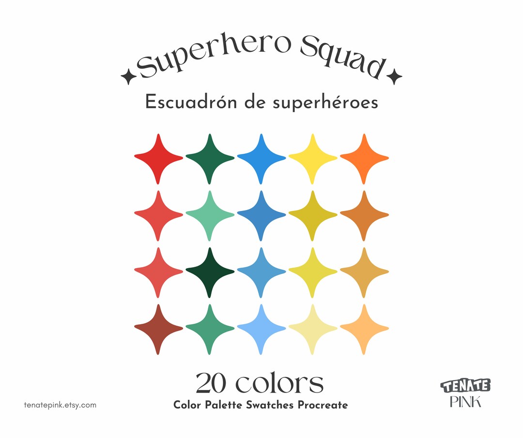 Superhero Squad Procreate Color Palette. Color Sample for Procreate ...