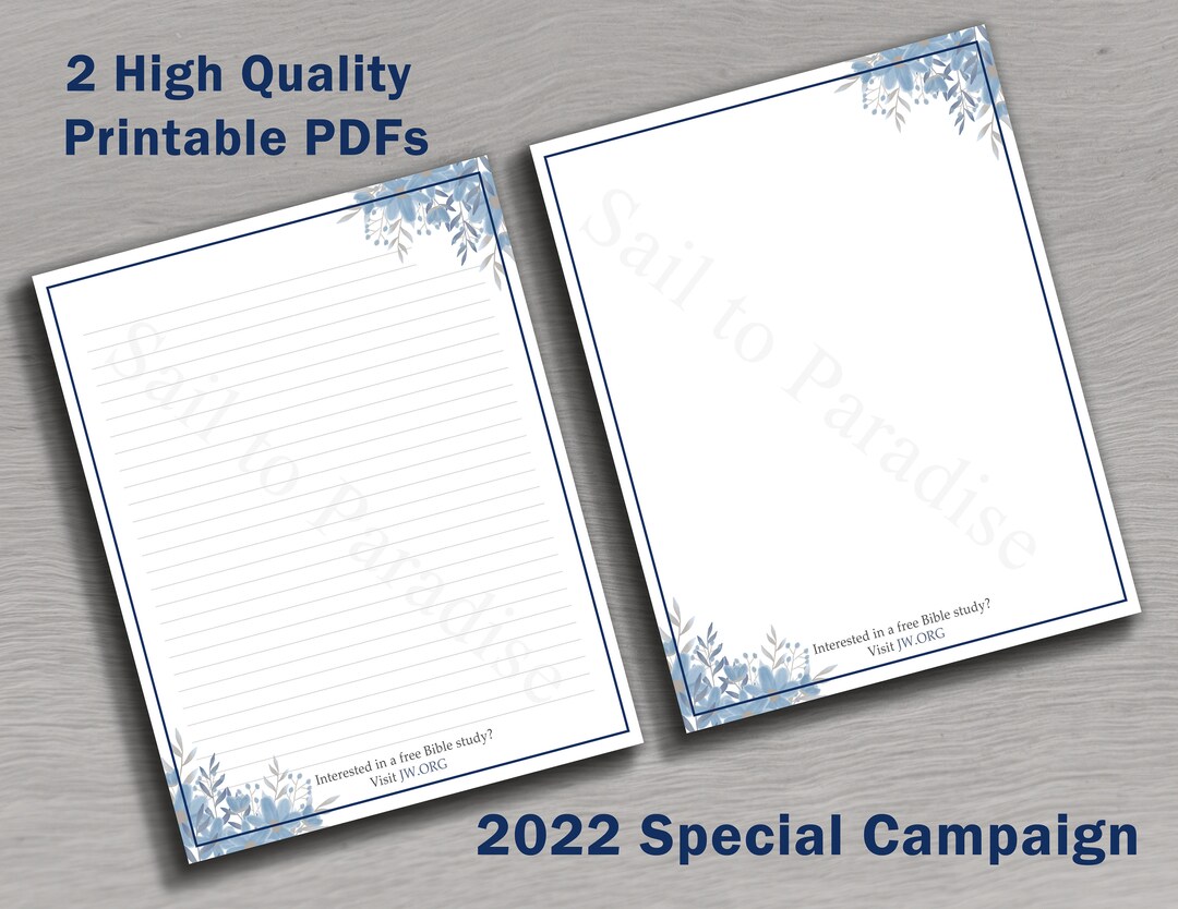 Bible Study Campaign Letter Writing Stationery, Ruled & Blank Version ...
