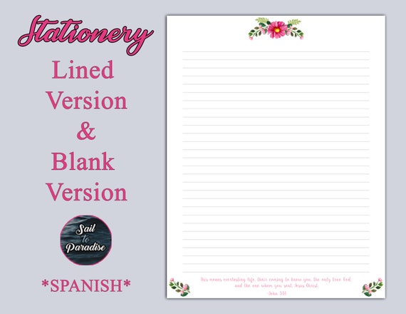 SPANISH Printable Letter Writing Stationery JW Letter Writing | Etsy