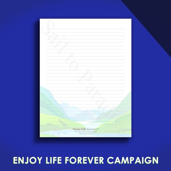 Enjoy Life Forever Campaign Letter Writing Stationery Ruled & - Etsy