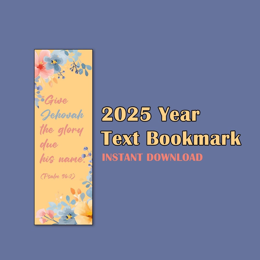 2025 Year Text - 5 Bookmark Set, JW Bookmarks, - Etsy