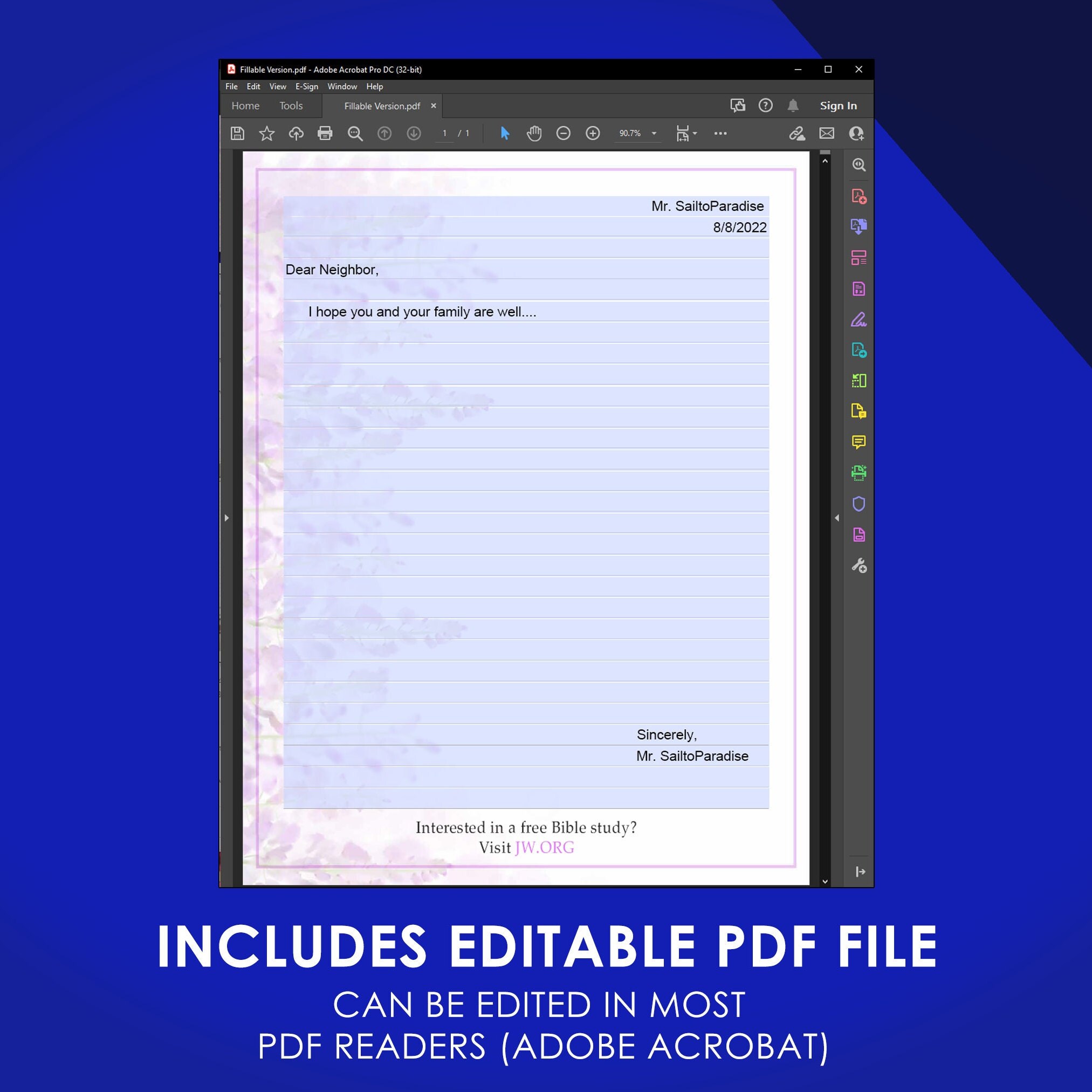 Bible Study Campaign Letter Writing Stationery, Ruled & Blank Version ...
