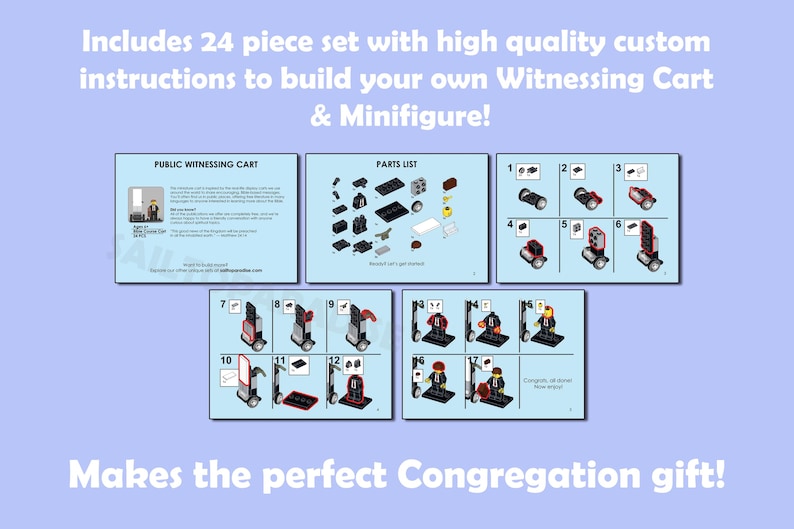 Custom Buildable Bible Course Public Witnessing Cart Set– JW Pioneer ...
