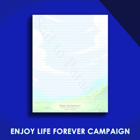 Enjoy Life Forever Campaign Letter Writing Stationery Ruled & - Etsy